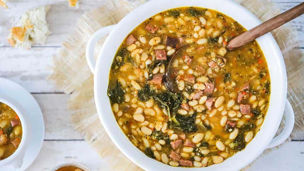 Smoked Ham and White Bean Stew with Kale | How To Feed A Loon