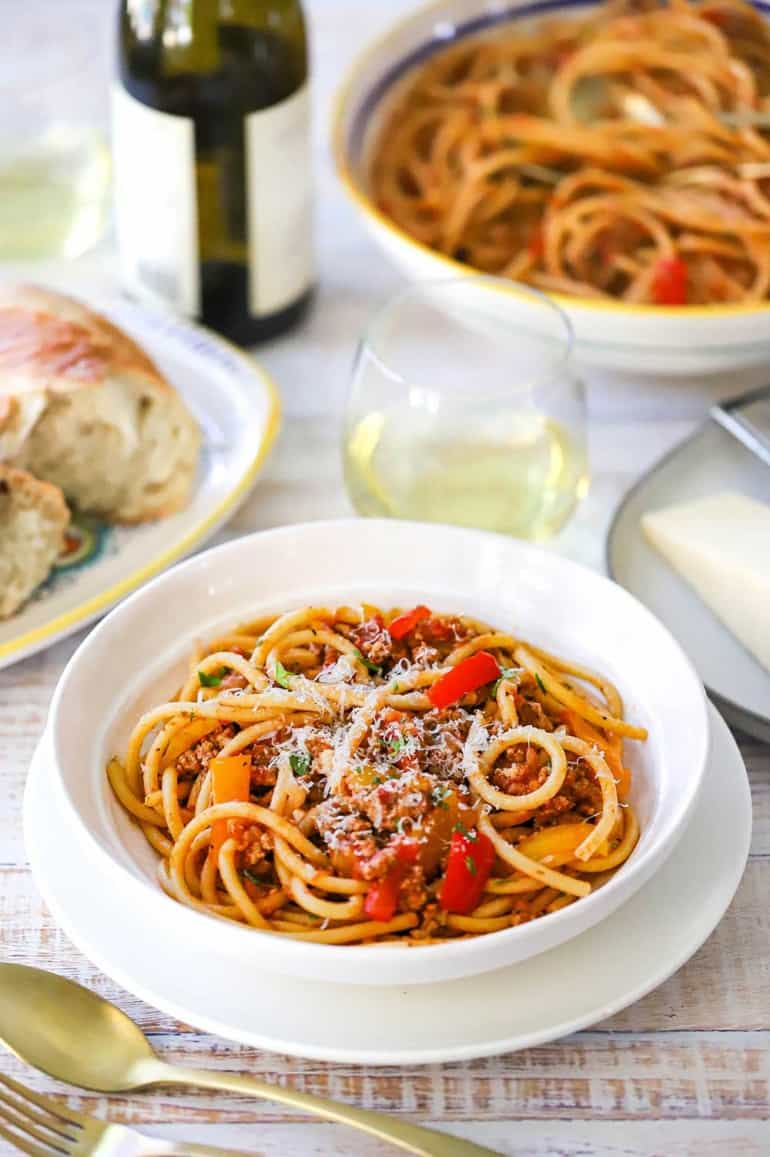 Pasta with Turkey and Sweet Pepper Ragu | How To Feed A Loon