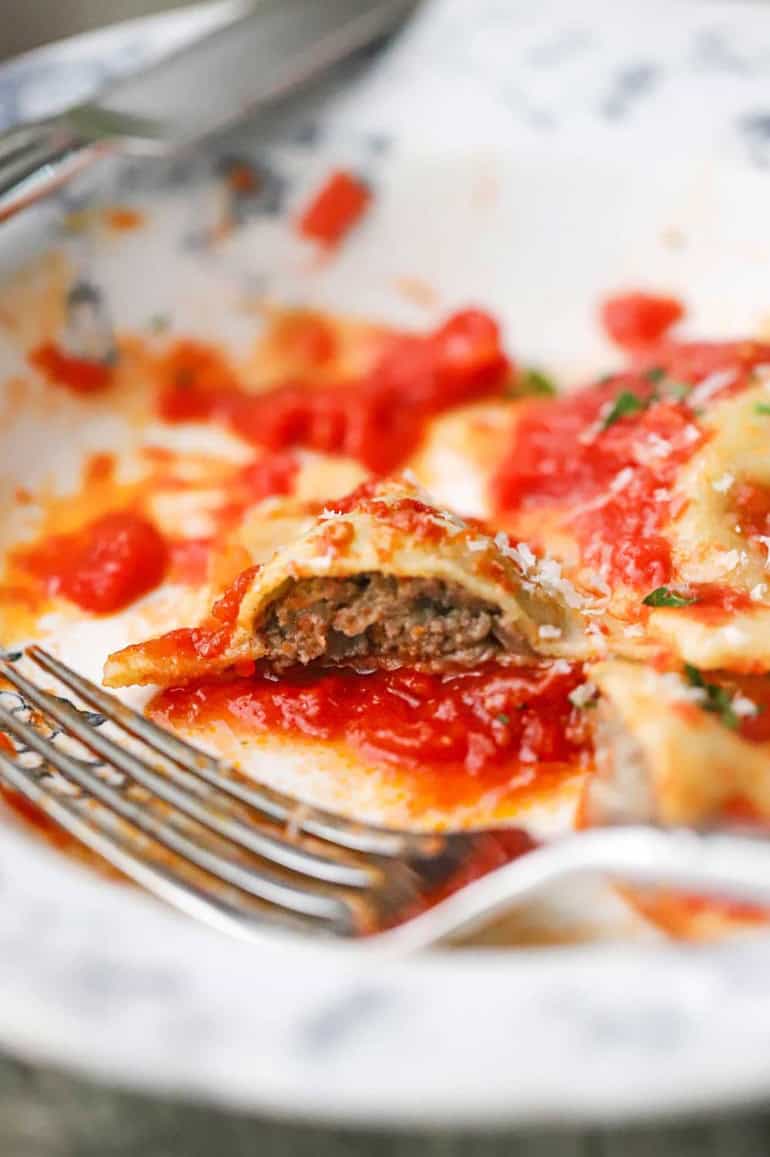 Homemade Beef Ravioli with Tomato Sauce | How To Feed A Loon
