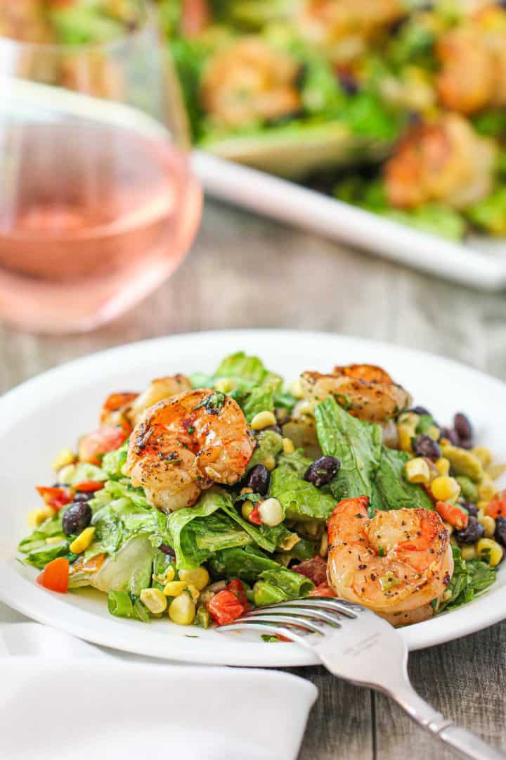Grilled Shrimp Salad with Cilantro-Lime Dressing | How To Feed A Loon