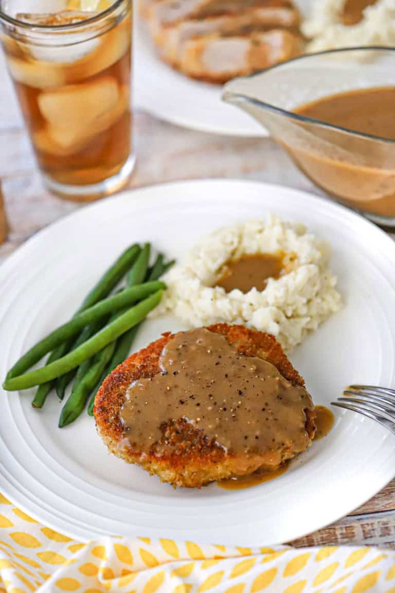 Crispy Pan-Fried Pork Chops with Brown Gravy | How To Feed A Loon