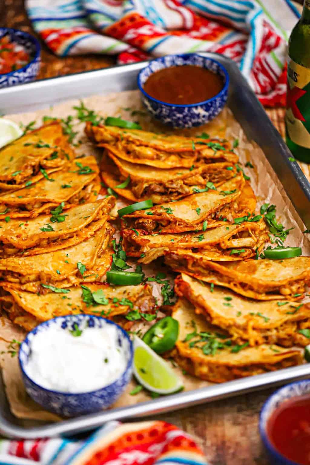 Crispy Baked Red Enchilada Chicken Tacos | How To Feed A Loon